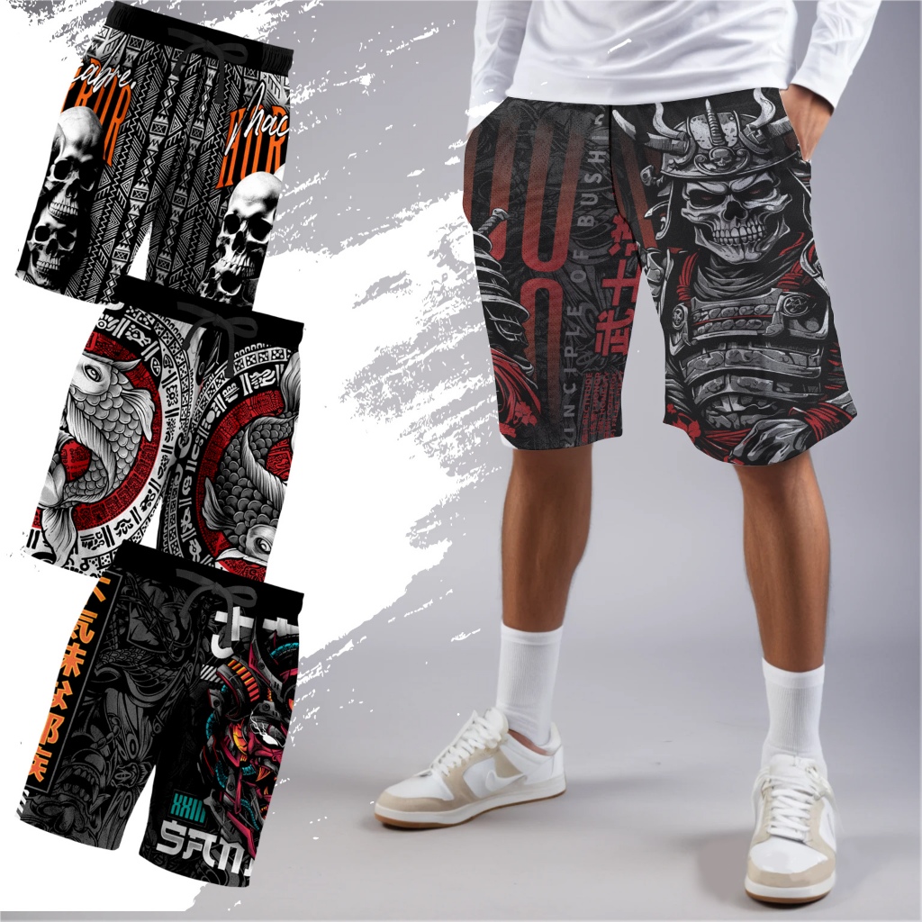Samurai graphics japanese Shorts Design Sublimation Full Print Graphics ...