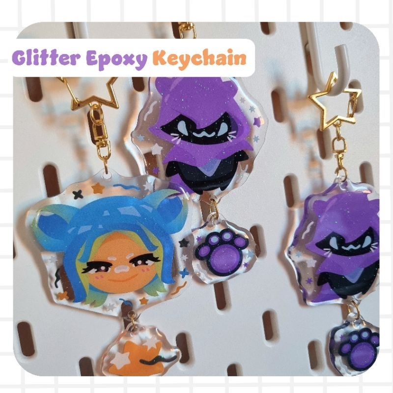 Valorant Omen Cat Neon Linked Glitter Epoxy Keychain | Shopee Philippines