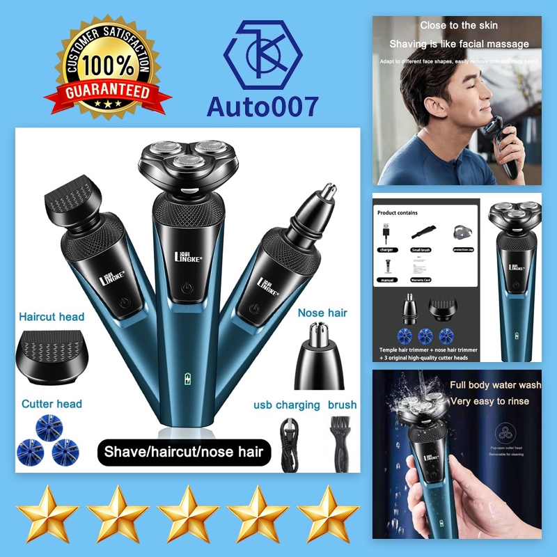 Shaver for Men 3 in 1 Electric Shaver Rechargeable Professional Razor ...