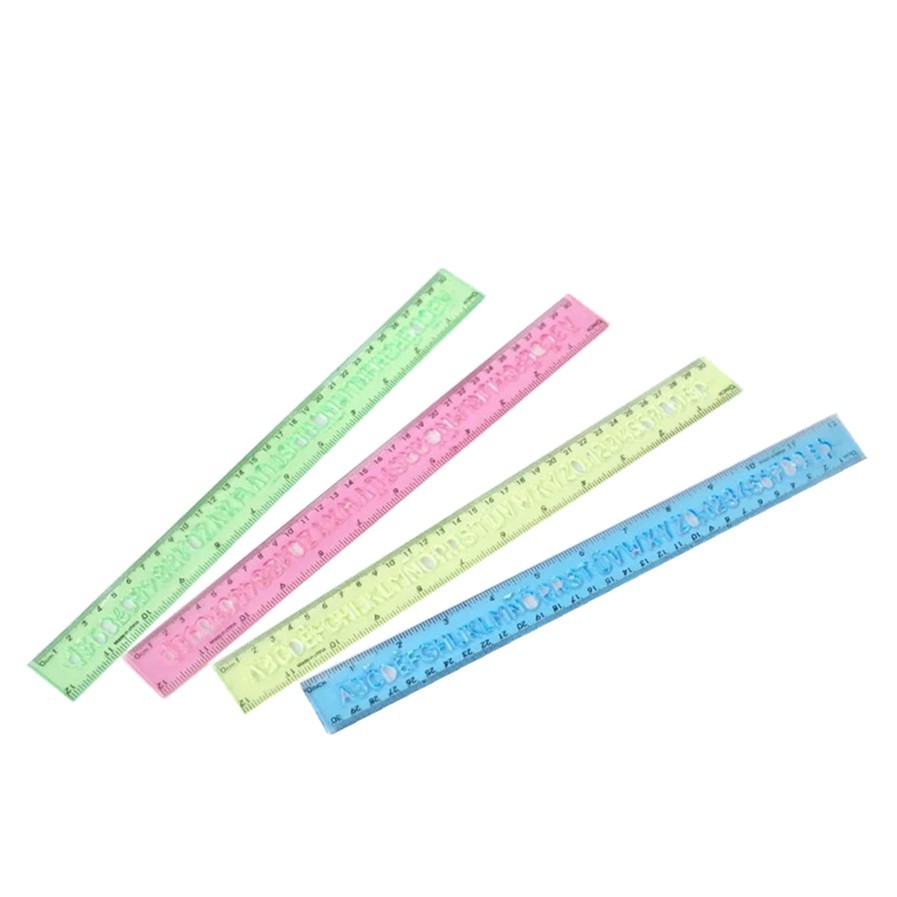 30cm 4IN1 LETTERS TRANSPARENT RULER SCHOOL SUPPLIES/Giveaways | Shopee ...