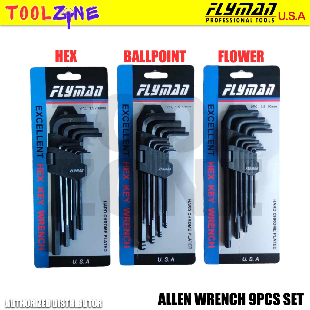 9-Piece/Set of Hex/Ballpoint/Flower Torx Key Star Allen Wrench Original ...