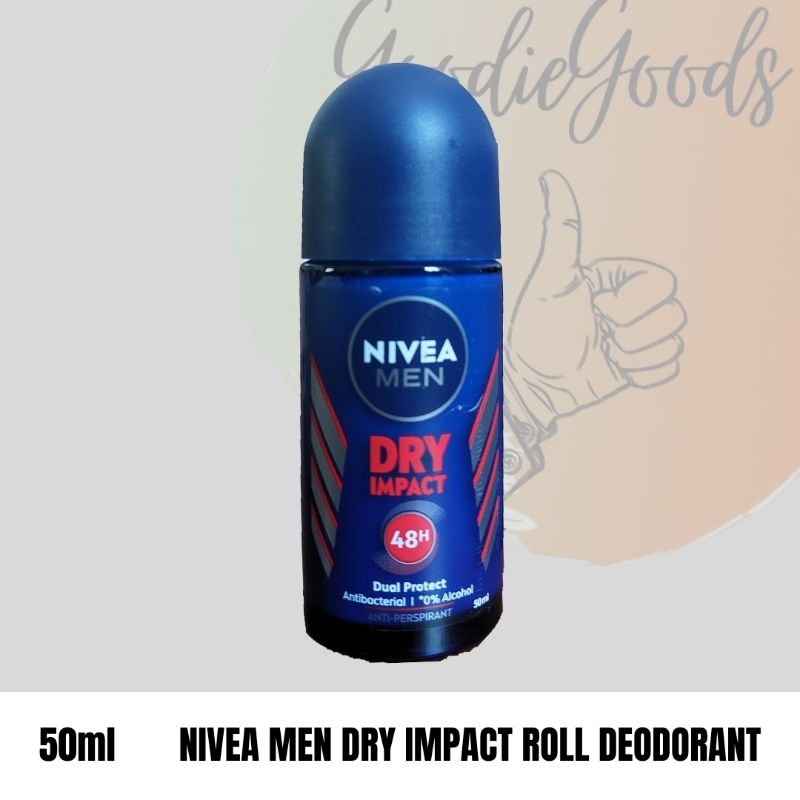Nivea Men Dry Impact 48H Dual Protection Anti-Perspirant Roll On 50ml | Shopee Philippines