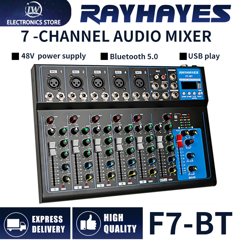 RAYHAYES F4/F7 Propesyonal na Audio Mixer with equalizer 4/7 channel na ...