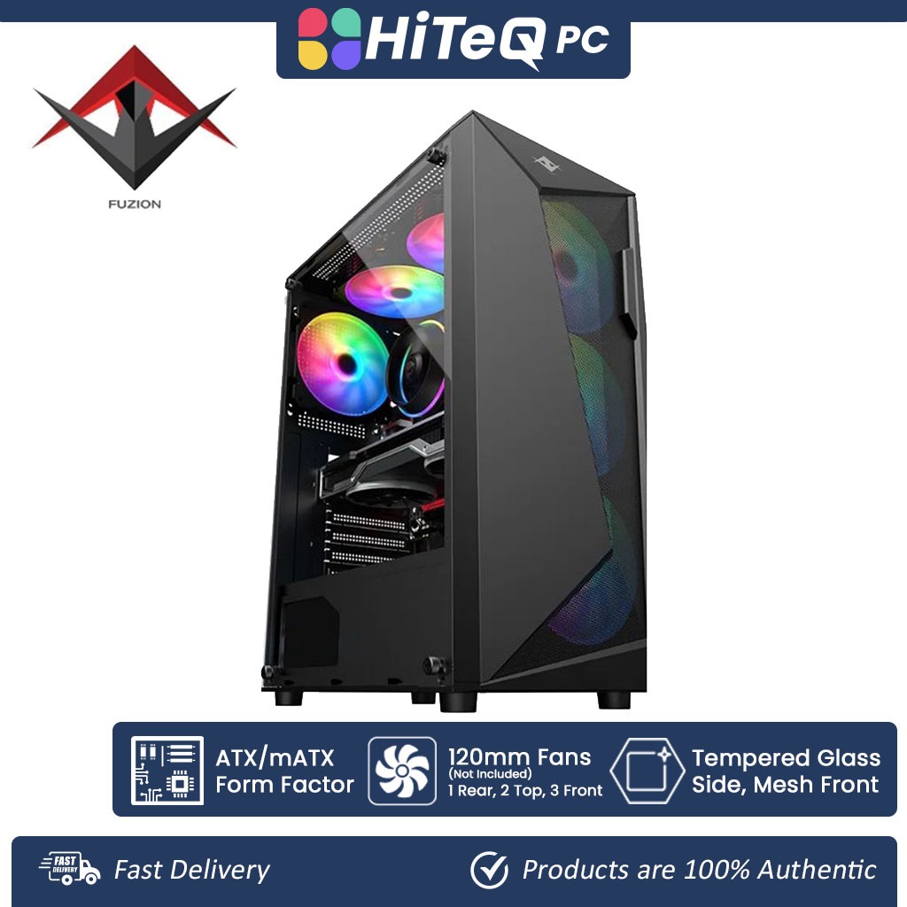 HiteqPC | ATX/mATX case w/ tempered glass side panel and mesh front ...