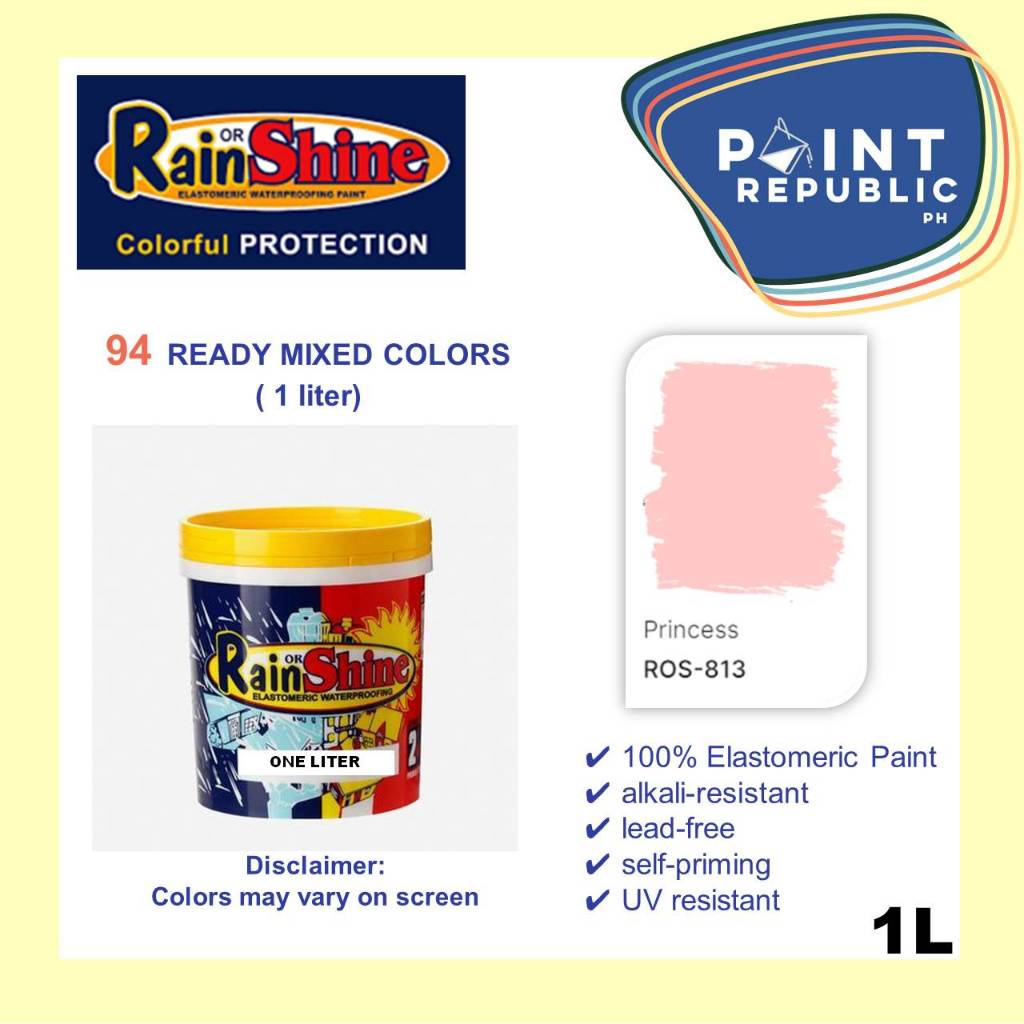 Rain or Shine Elastomeric Paint Ready Mixed Colors - 1L (1 liter/quart ...
