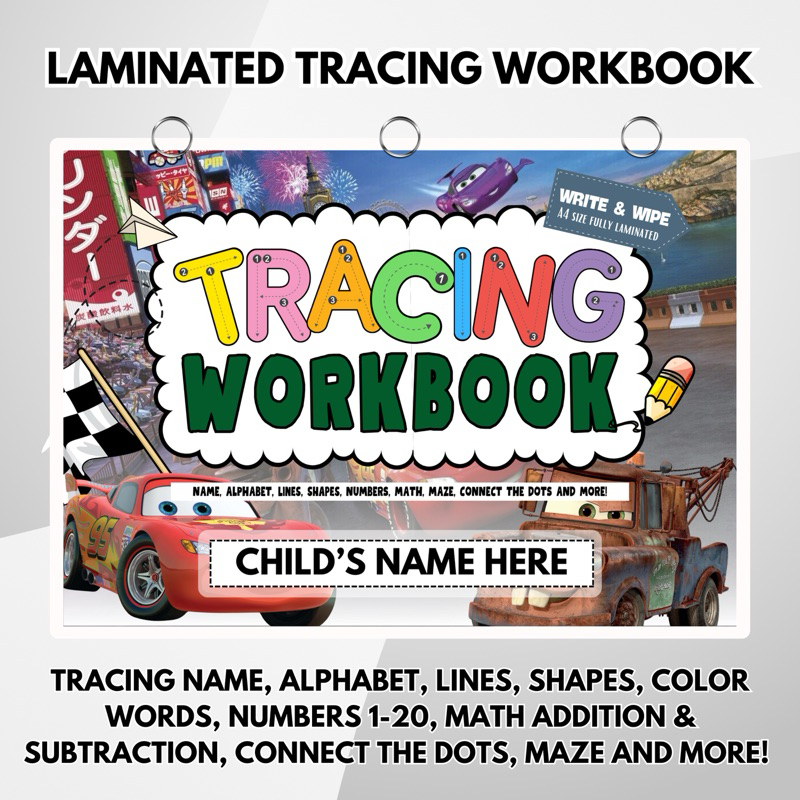 Tracing Workbook for Kids with Laminated Pages (24 Activities) | Shopee ...
