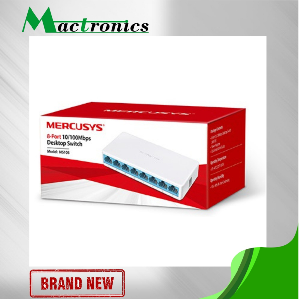 Mercusys MS108 8-Port 10/100Mbps Desktop Switch / NonGigabit Switch ...