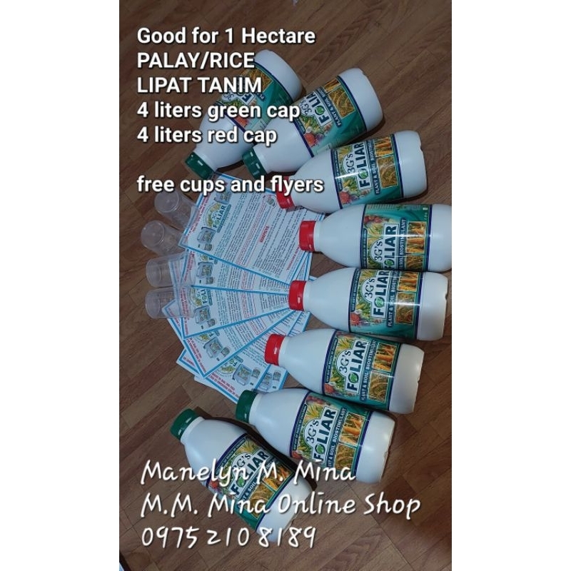 original 3G's Foliar Set for 1 hectares RICE/PALAY (LIPAT TANIM) FPA ...