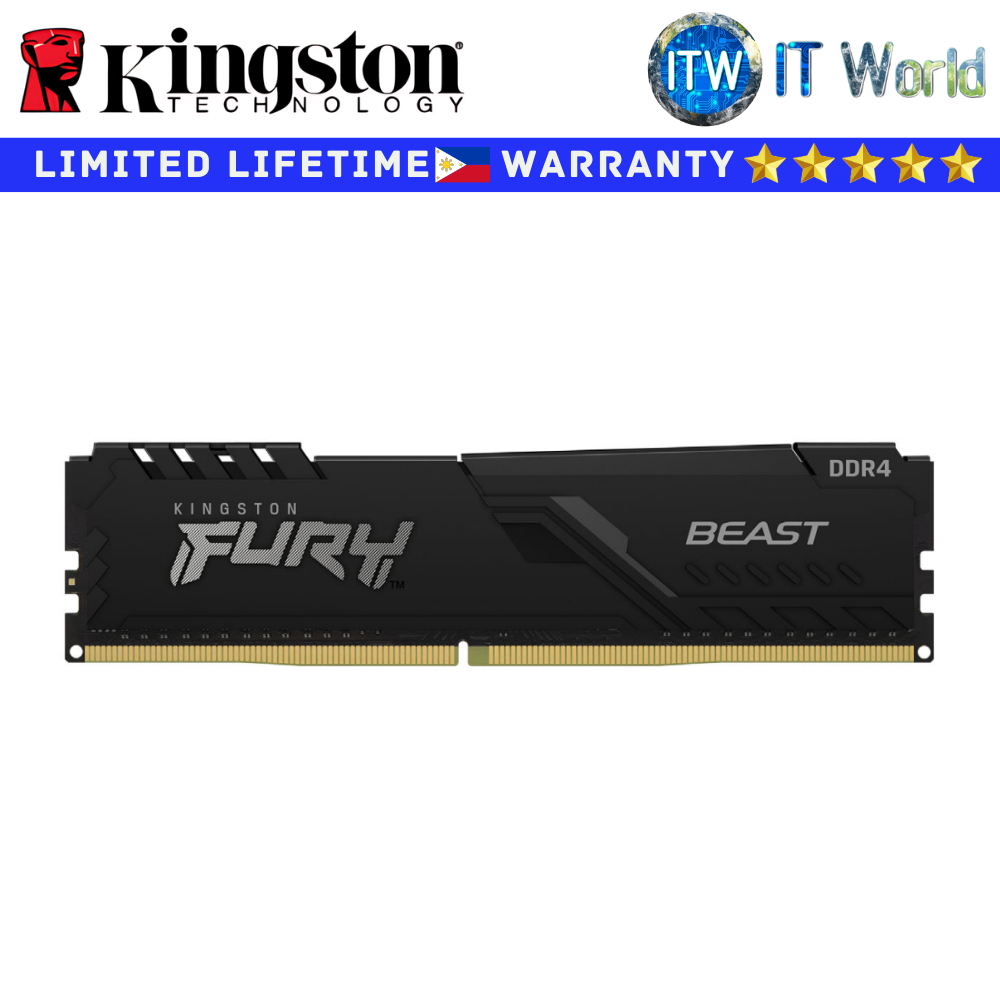 Itw | Kingston DDR4 RAM 32GB (1x32GB) 3600MT/s CL18 FURY Beast Black XMP (KF436C18BB/32 ...