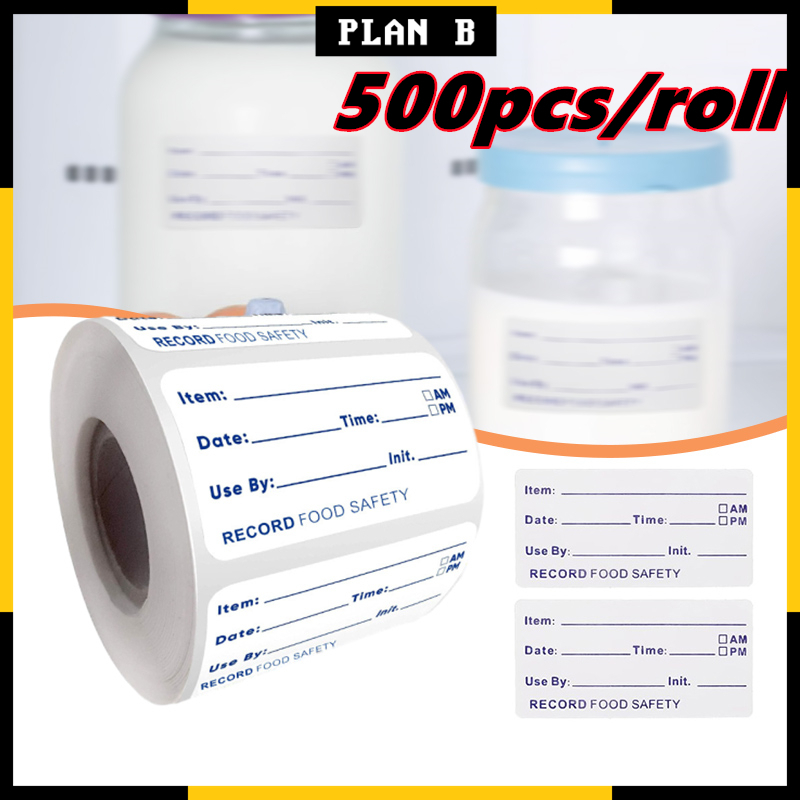 500pcs/roll Catering Food Labels Self-Adhesive Food Date Storage Labels ...