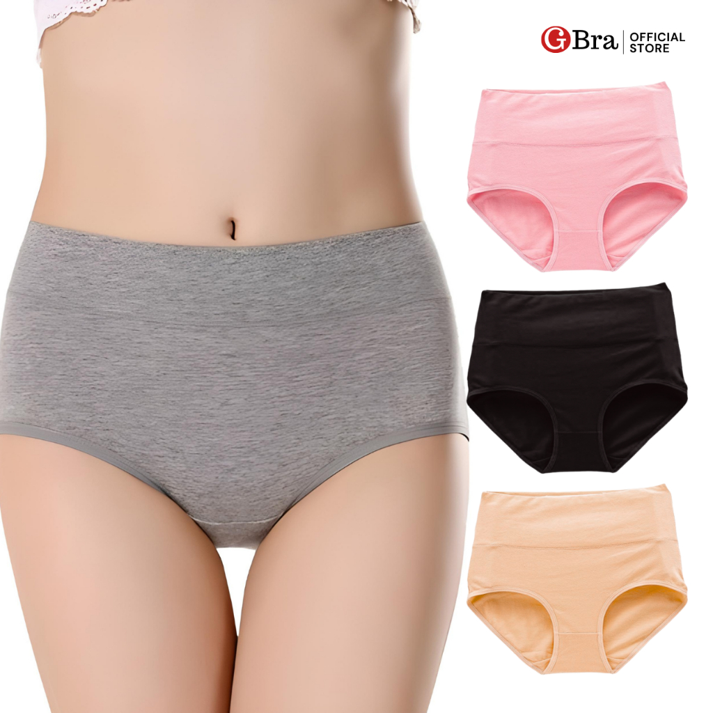 GBra Cotton Panties Mid Waist Tummy Control Elastic Underwear | Shopee Philippines
