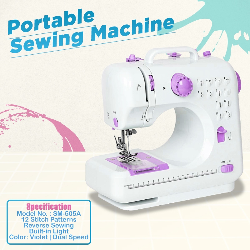 Portable Sewing Machine Model: 505A 12 Sewing Portable Mini Sewing ...