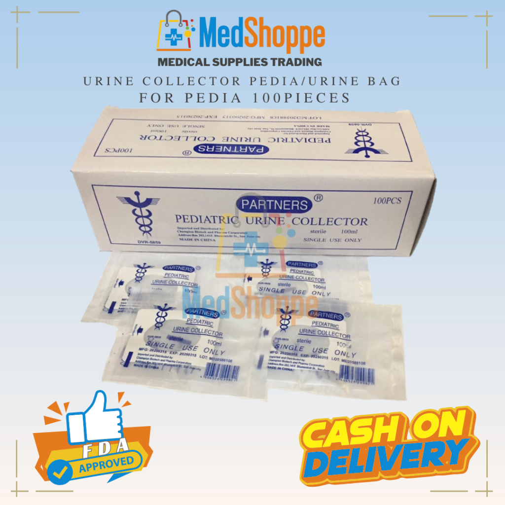 PARTNERS URINE COLLECTOR PEDIA/URINE BAG FOR PEDIA/WEE BAG 100PIECES ...