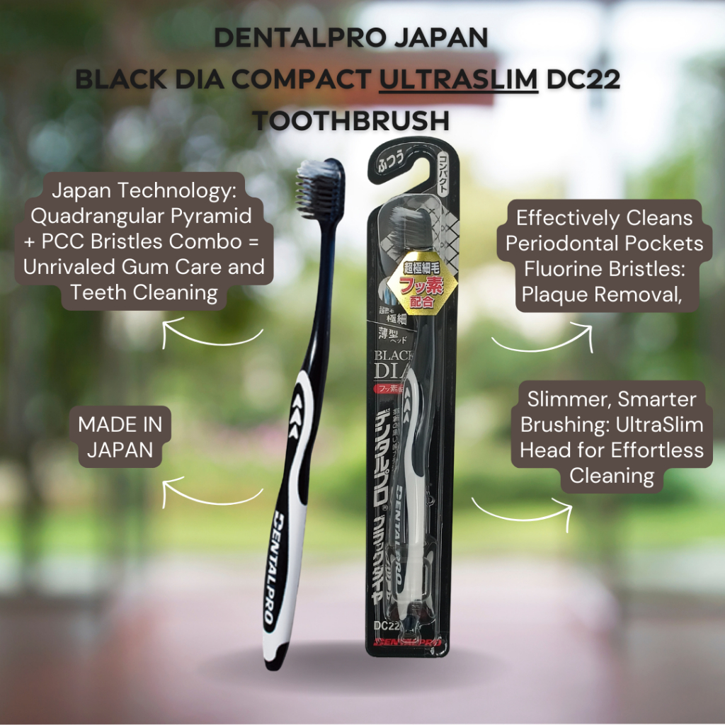 Dentalpro Japan Black Dia Compact Ultraslim DC22 Toothbrush | Shopee Philippines