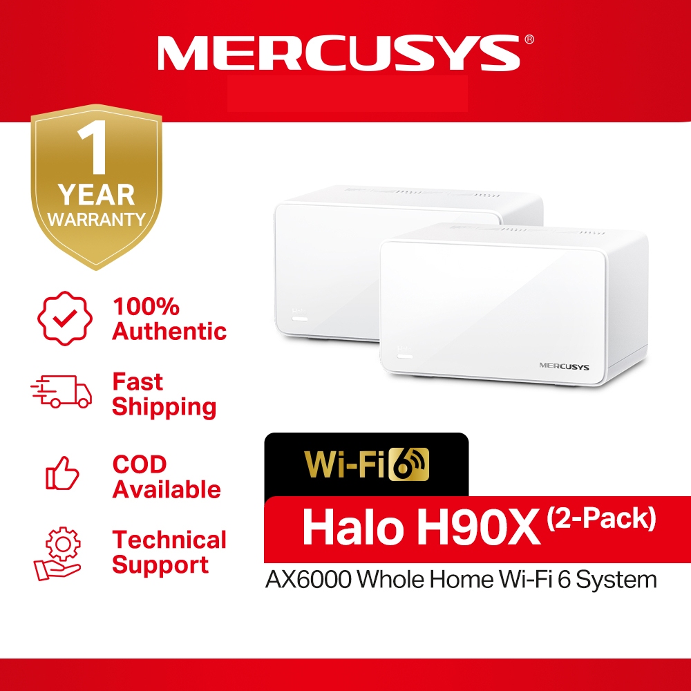 Mercusys Halo H90X AX6000 Wi-Fi 6 Whole Home (2-PACK) Mesh Seamless ...
