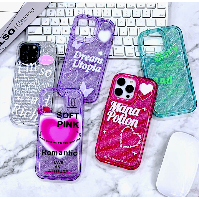 SHINY GLITTER CASE WITH DESIGN FOR IPHONE X XS XR MAX 7PLUS 8PLUS 12 14 15 13 PRO MAX 7 8 PLUS ...