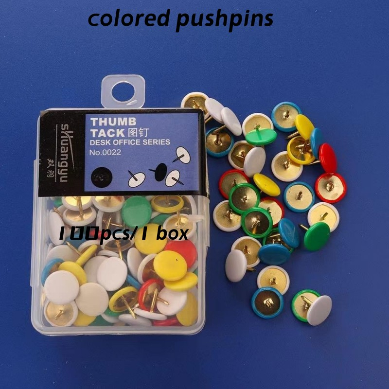 100pcs push pin reusable plastic thumb tacks I-Shape box creative diy ...