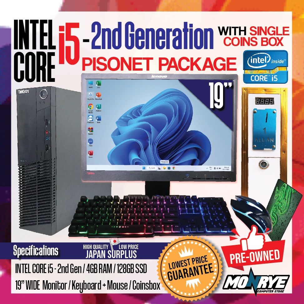 PISONET Package: AMD Ryzen Athlon A8, Intel i7 i5 i3 Combo+FREE CoinsBox plug and play ready to ...