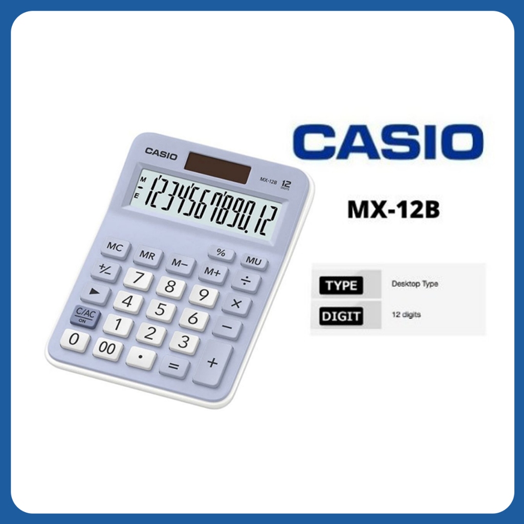 Casio MX-12B (Light Blue) Value Series Basic Calculator for Business (100% Original) | Shopee ...
