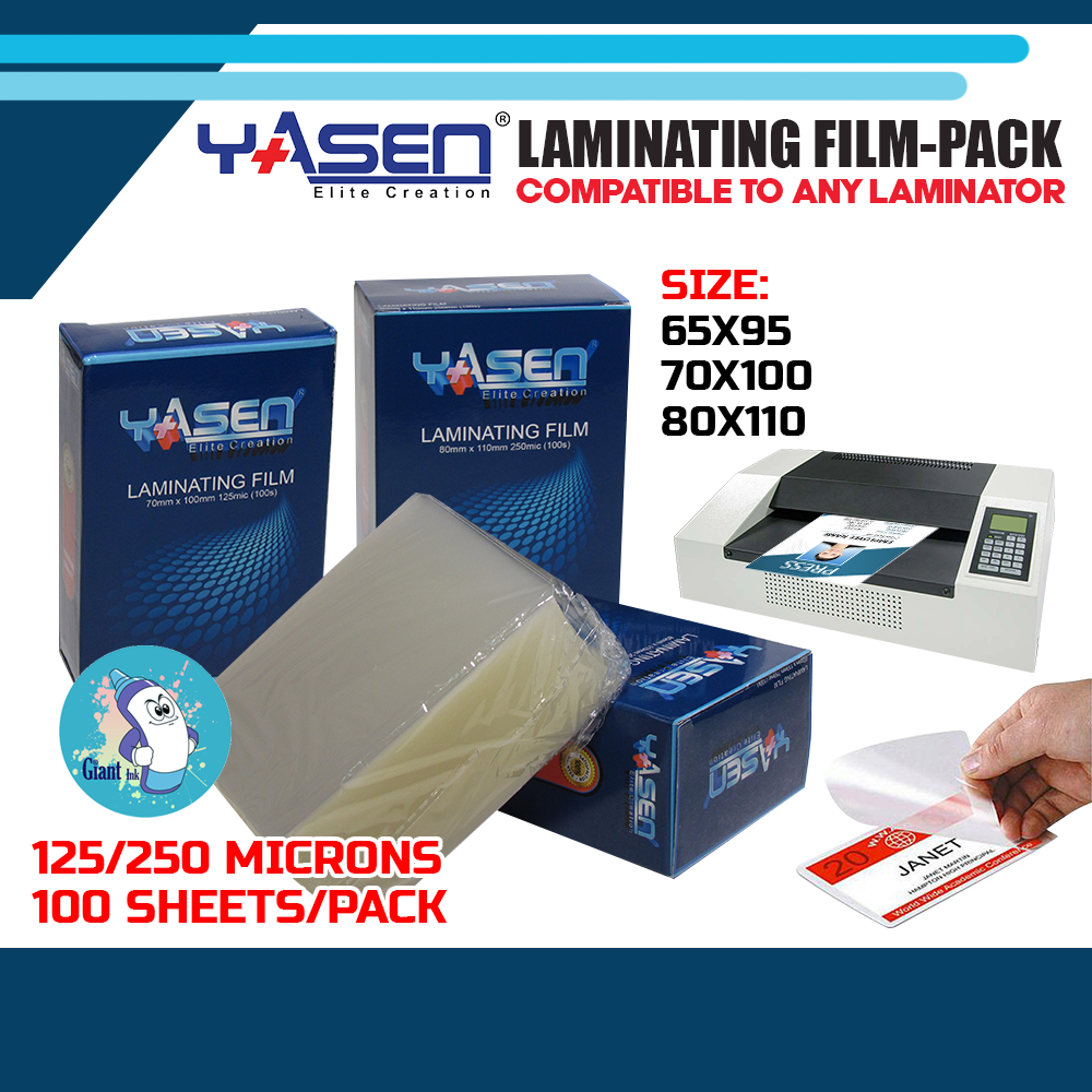 ID Size Yasen Laminating Film 125 & 250 microns 65x95mm 70x100mm ...