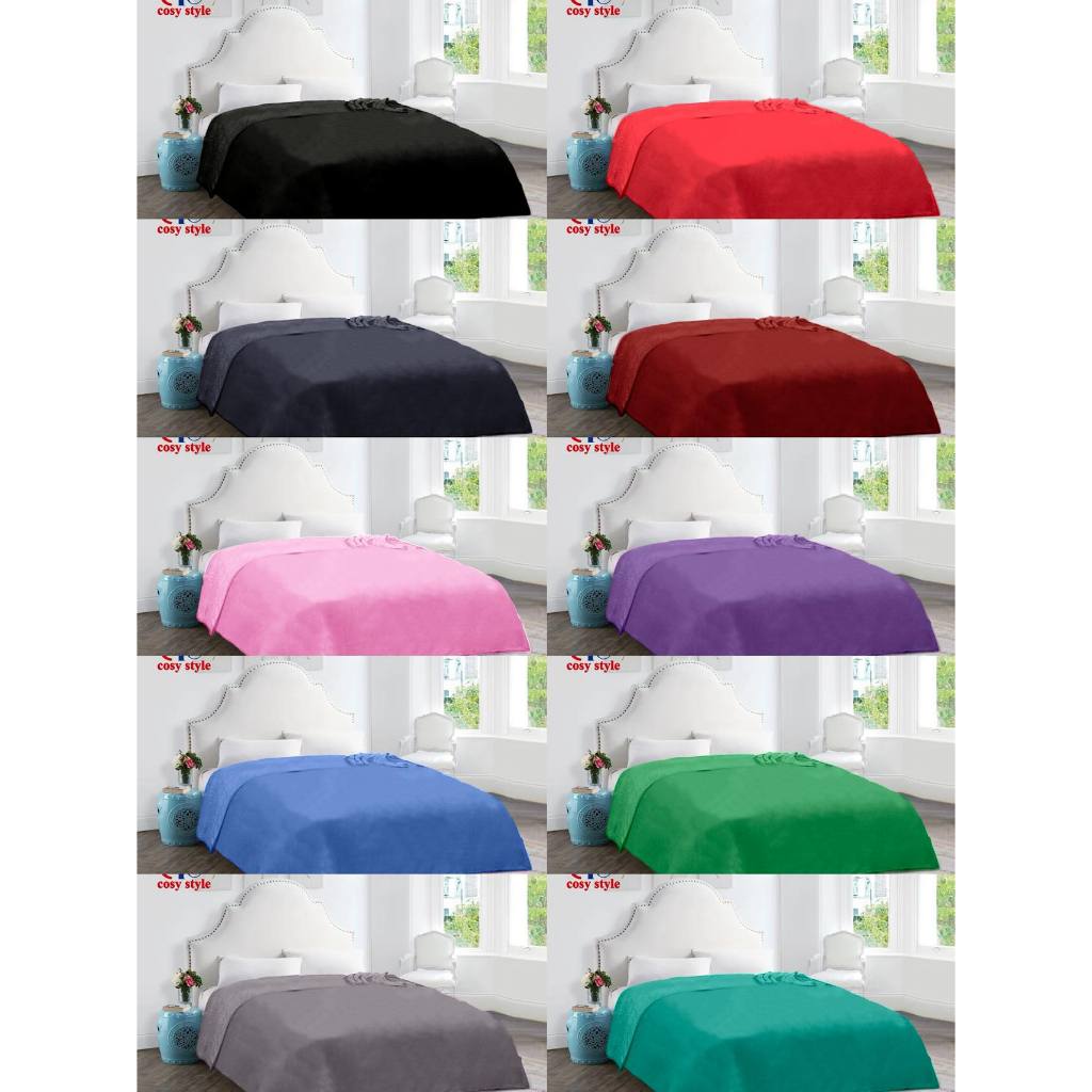 Cosystyle High Quality Plain Kumot Single and Double Size | Shopee ...