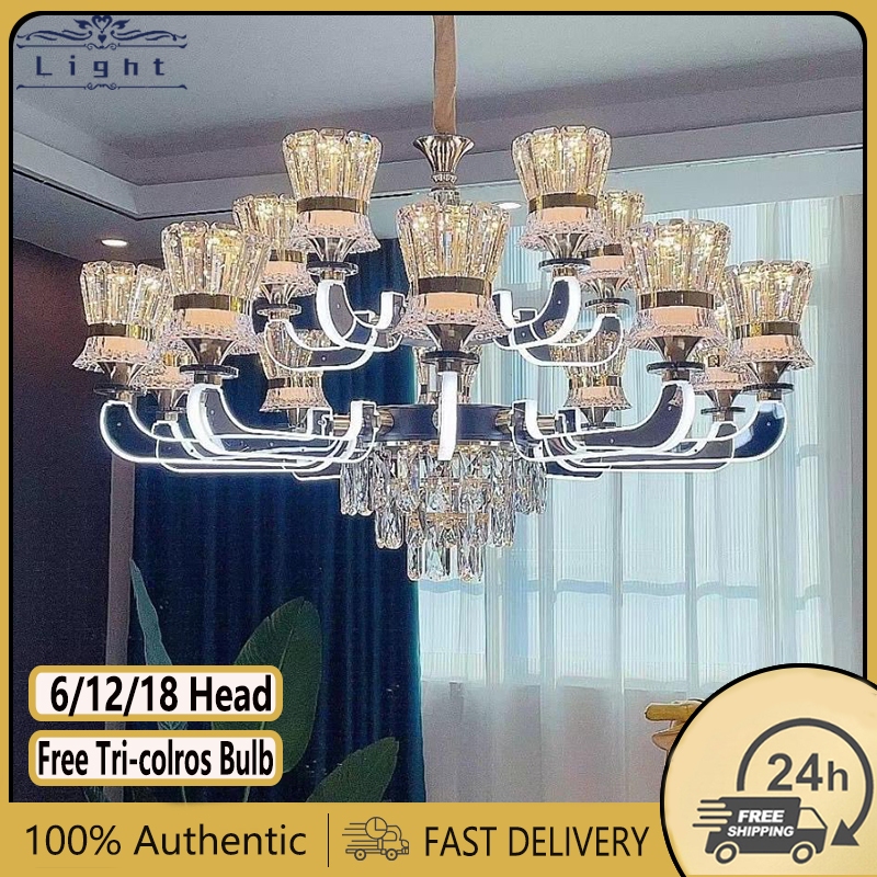 Luxury Drawing Room Glass Led Chandelier Dining Room Led Dimmable ...