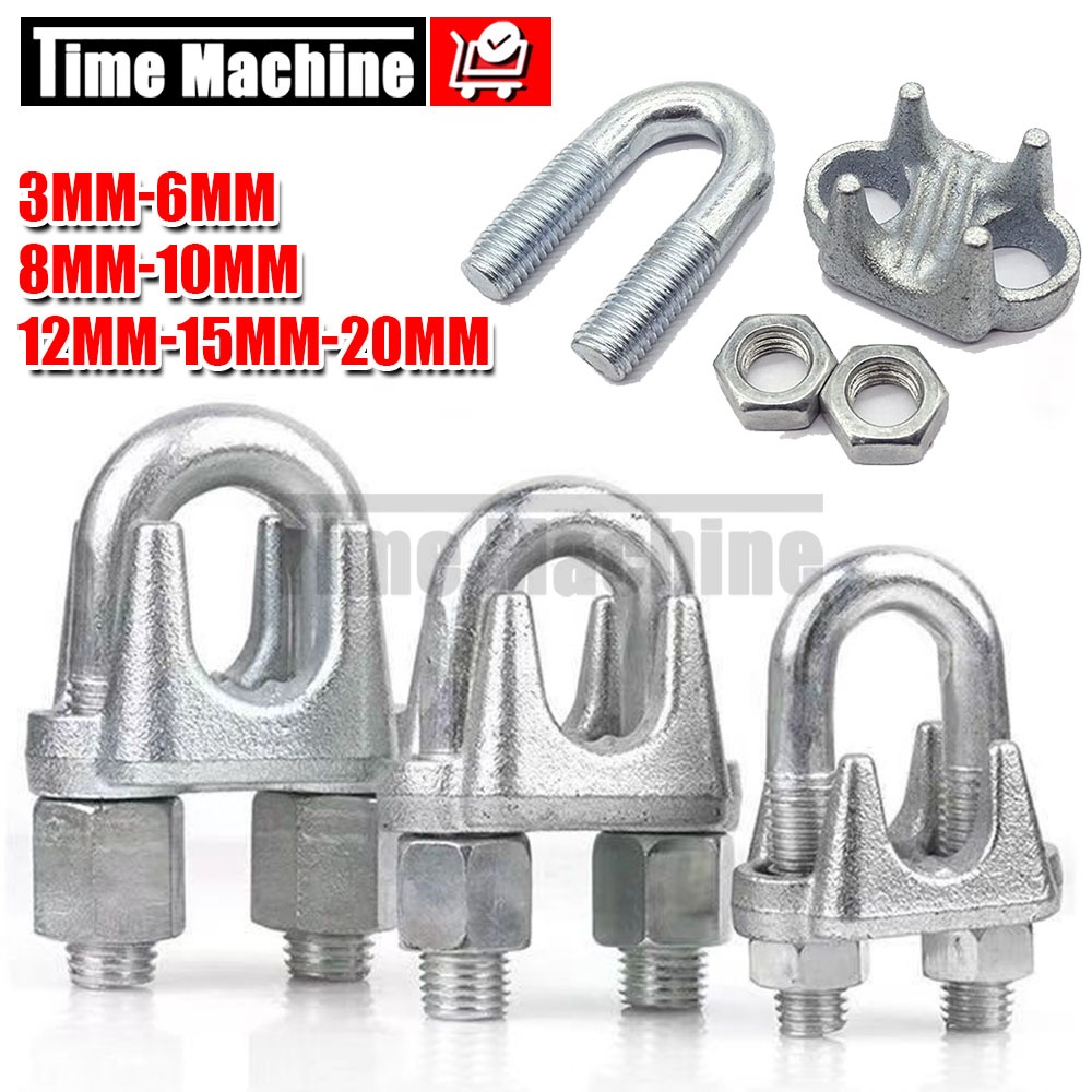 3mm To 20mm Galvanized Steel Cable Clip U Clamp Outdoor Sports | Shopee ...