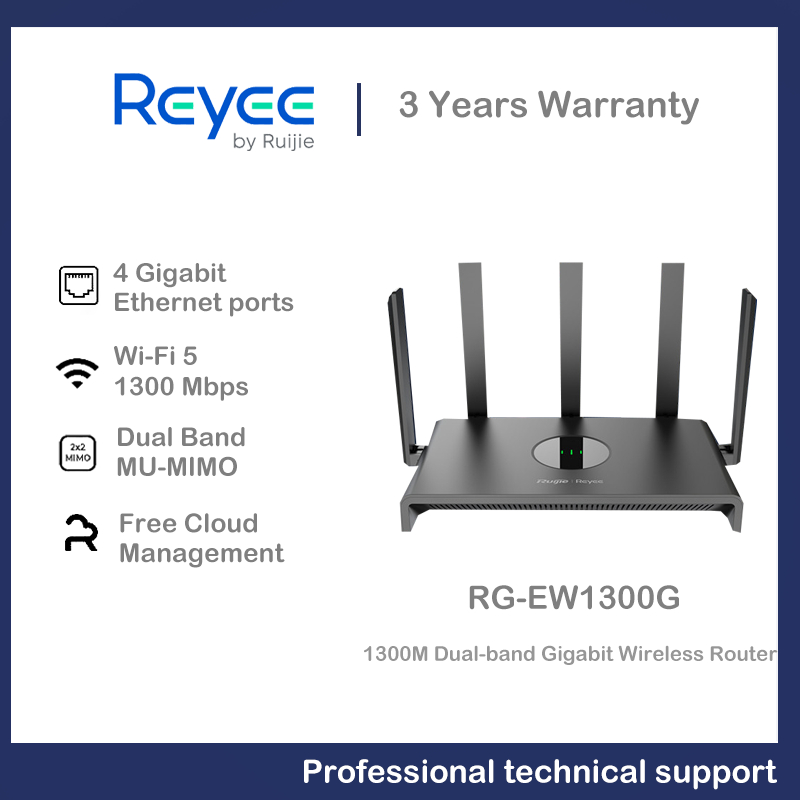 Ruijie-Reyee RG-EW1300G 1300M Dual-band Gigabit Wireless Router ...