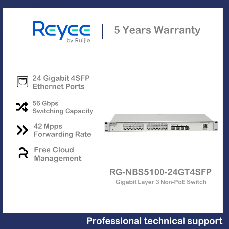 Ruijie-Reyee RG-NBS5100-24GT4SFP, 28-Port Gigabit Layer 3 Non-PoE ...