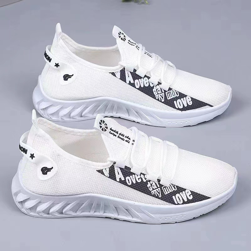 JEIKY Men's Mid-Cut LOVE Sneakers Korean Style Shoes #M504 (Standard ...
