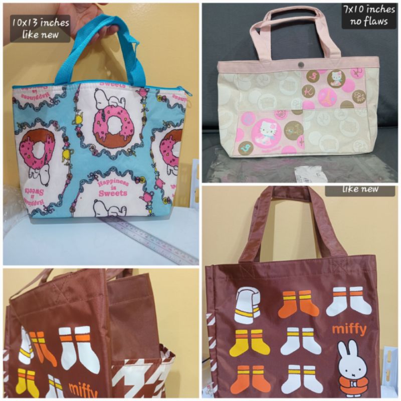 Assorted character bags miffy snoopy sanrio preloved | Shopee Philippines
