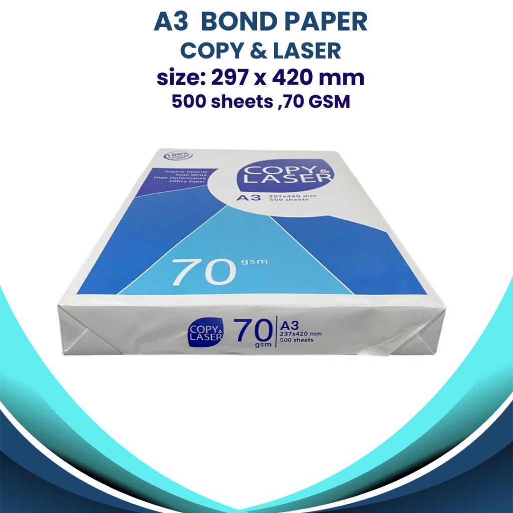 A3 bond Paper || Copy & Laser Bond Paper || (500 Sheets) || 70 gsm ...