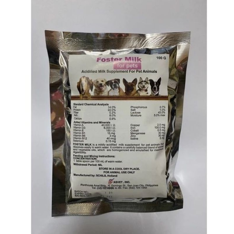 FOSTER MILK 100g pack for pets for pet animals | Shopee Philippines
