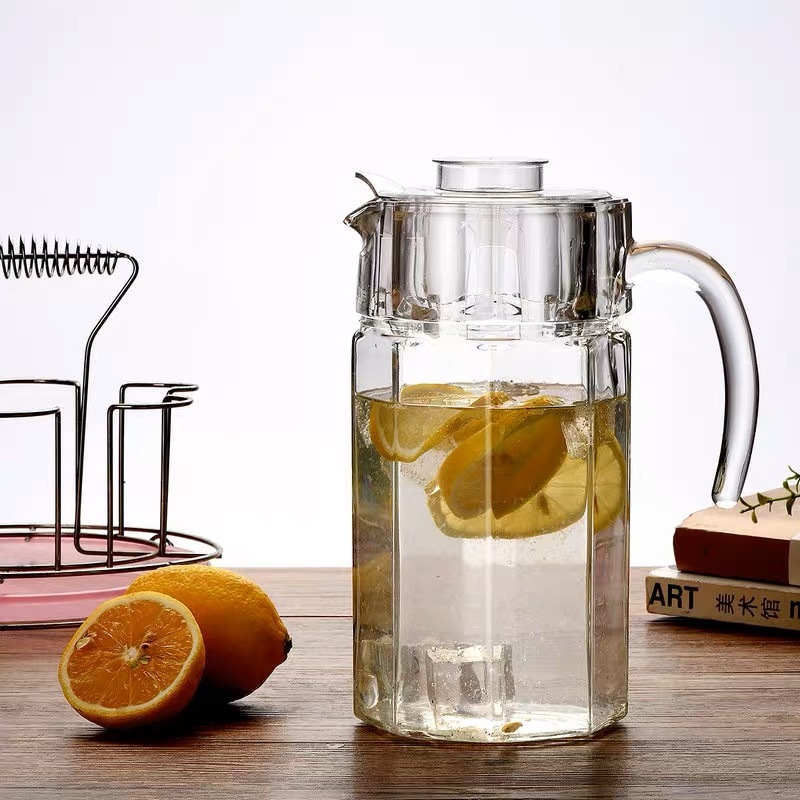 MS GLASS Pitcher heat-resistant pitcher glass jug water Beverage Glass ...