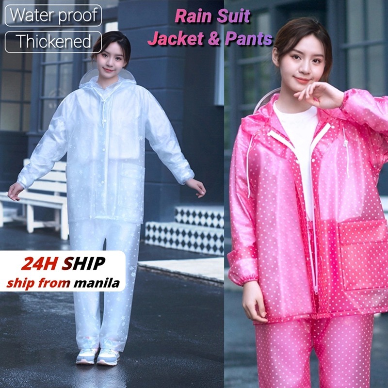 【Local】Women Raincoat Waterproof Makapal Kapote Motorcycle Bicycle Rain ...