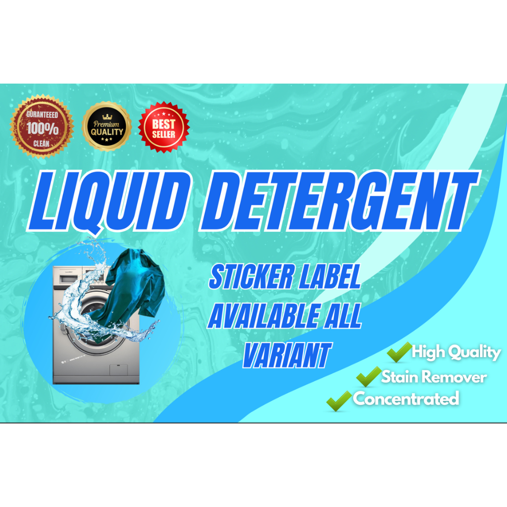 STICKER LABEL LIQUID DETERGENT for 1 Liter Bottle | Shopee Philippines