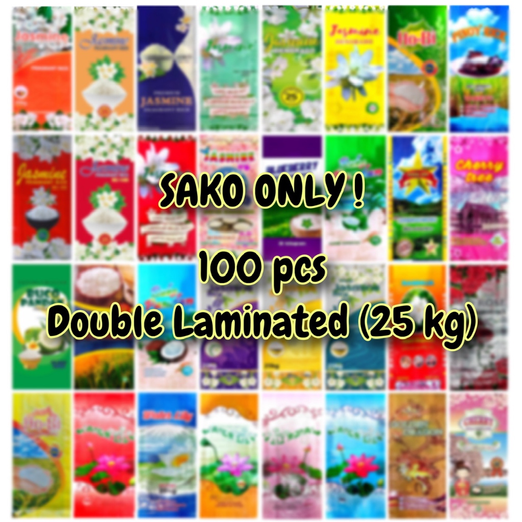 100 pcs (25 Kg) Rice Sacks Double Laminated (SAKO ONLY) | Shopee ...