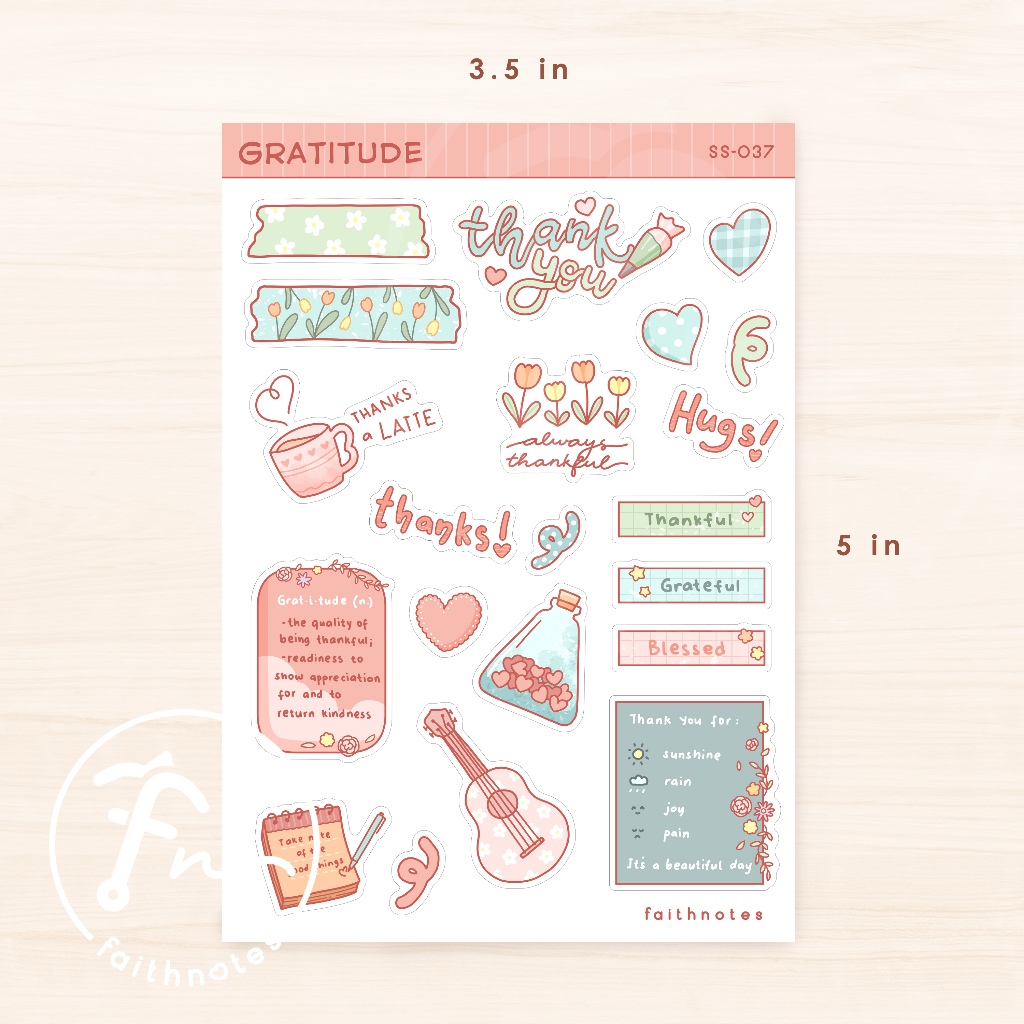 Sticker Sheet - Gratitude | Journal Sticker | Planner Sticker | Laptop ...