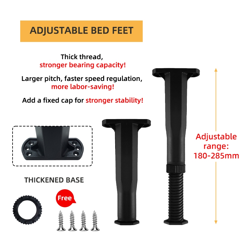 Height Adjustable Bed Beam Support Feet Reinforced Plastic Furniture ...