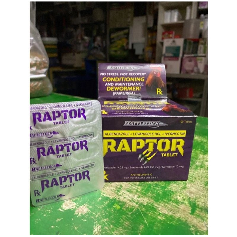 RAPTOR DEWORMER TABLET 10'S/1 BANIG for gamefowls | Shopee Philippines