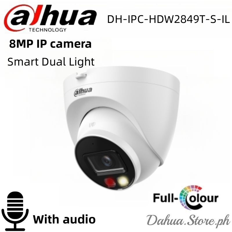 Dahua 8MP Smart Dual Light Fixed-focal Eyeball WizSense Network Camera with audio IP camera POE ...