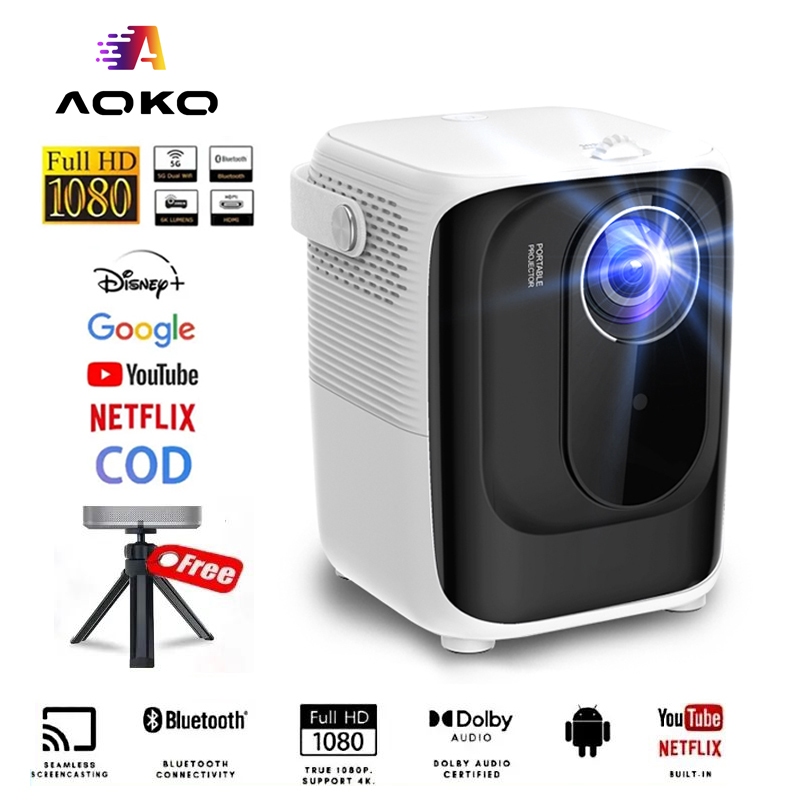 Xiaomi Portable 5G WIFI Mini Projector 1080P 4K HD 200'' Large Screen ...