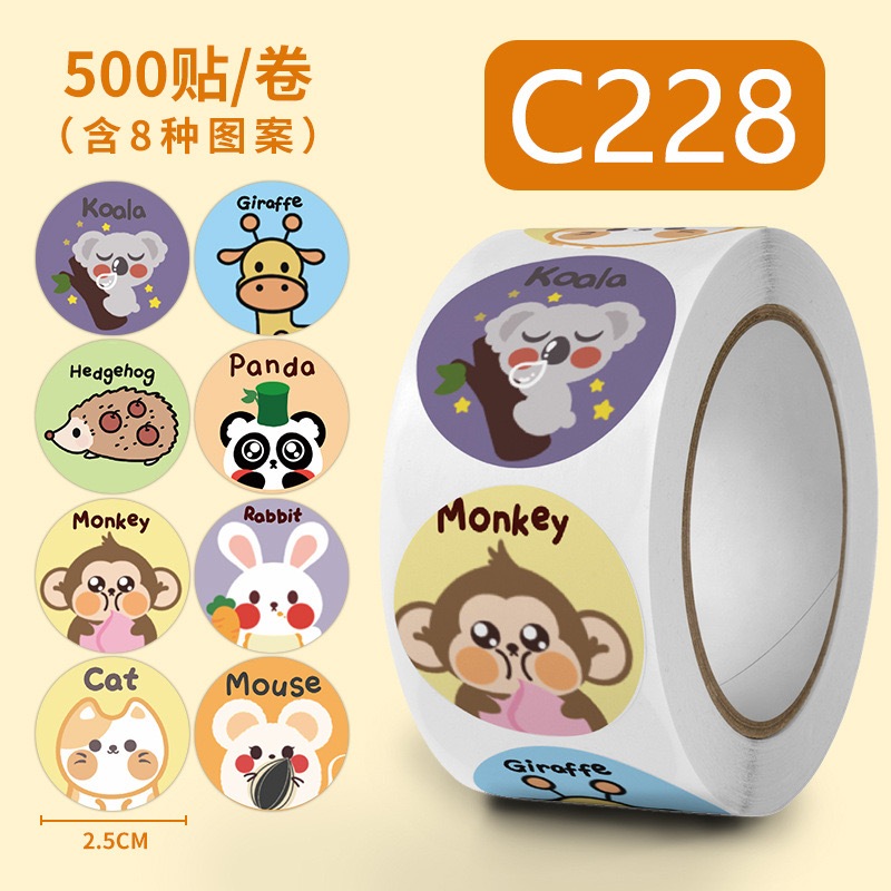 500pcs/roll round shape emoticon toys stickers teacher children reward ...
