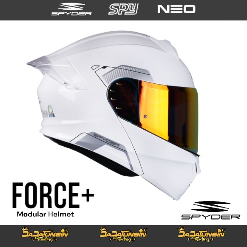 SPYDER Force+ Modular Dual Visor Helmet w/ Free Extra Clear Visor ...