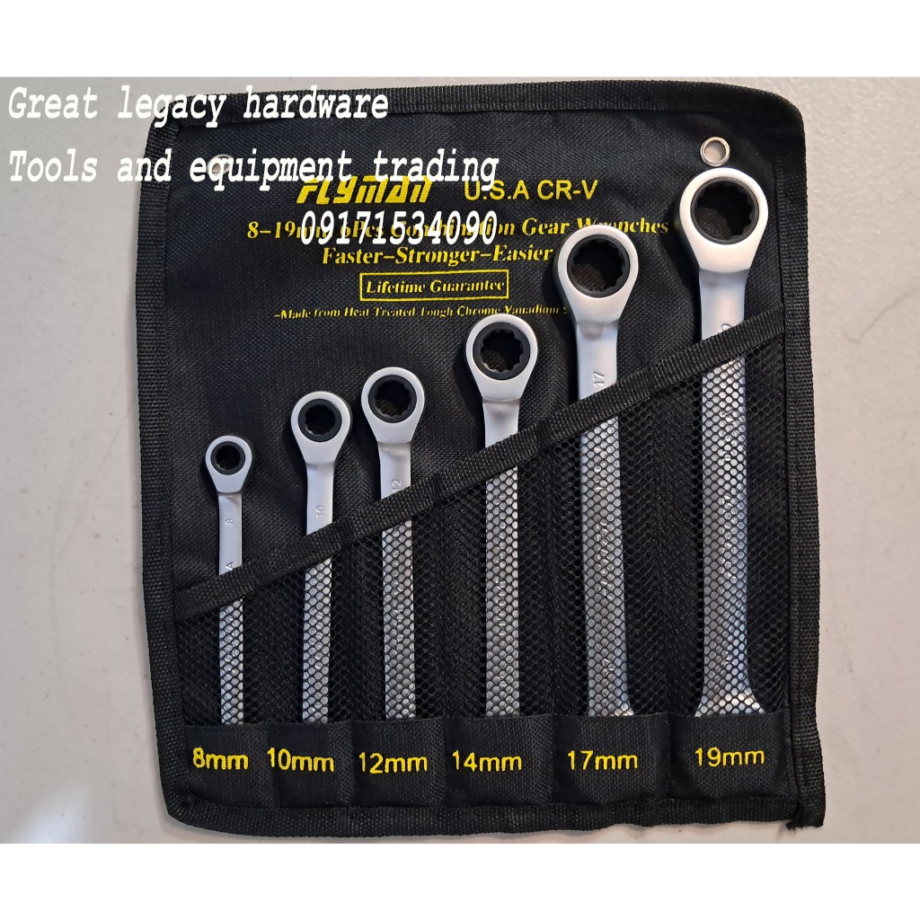 Flyman Combination Ratchet Wrench Set 6 Pcs.(Ratchet End) | Shopee ...