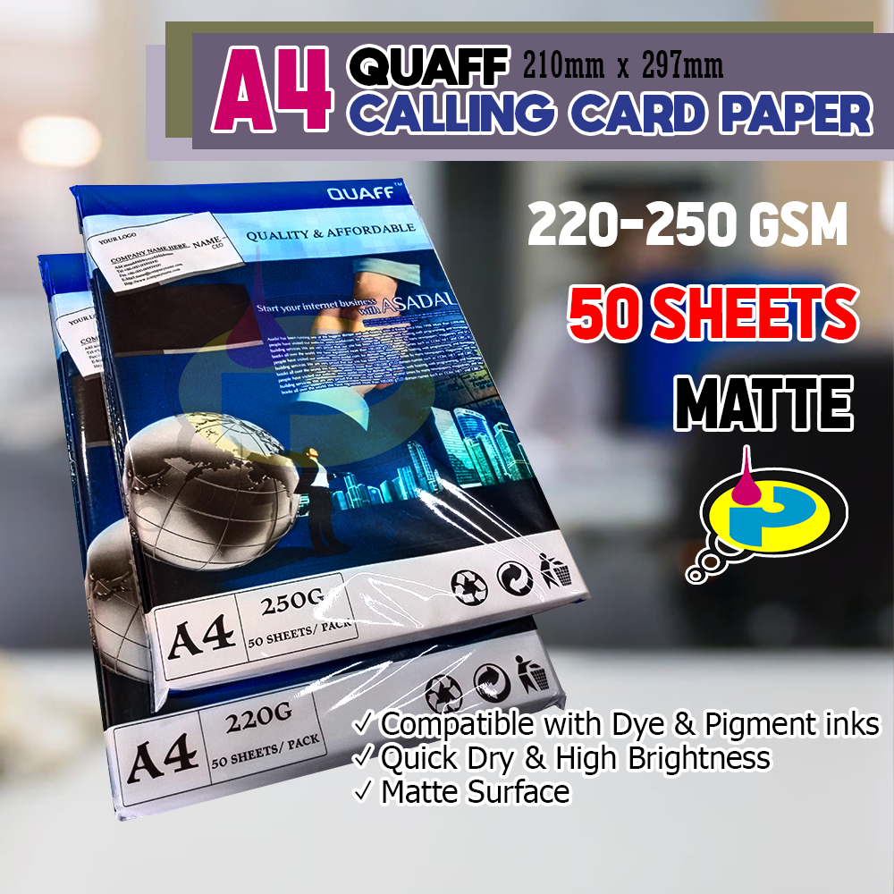 QUAFF A4 size calling card white paper vellum paper 220gsm 250gsm ...