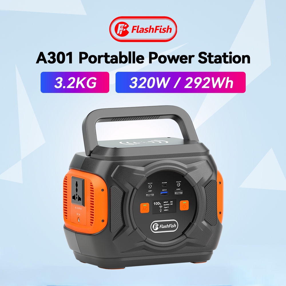 FlashFish A301 320W/292Wh Backup Portable Power Station 80000mAh Solar Generator 100W PD CPAP ...
