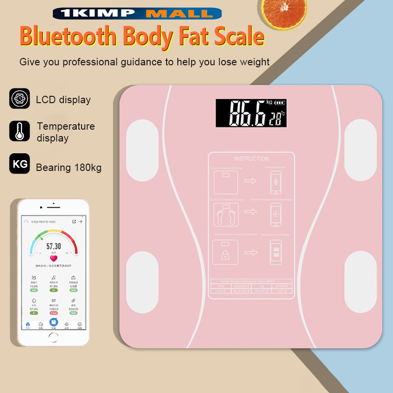 Iscale Digital Lcd Electronic Tempered Glass Bathroom Weighing Scale