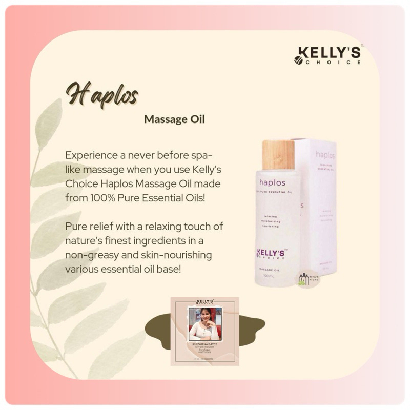 KELLY'S CHOICE HAPLOS (MASSAGE OIL) 100ml | Shopee Philippines