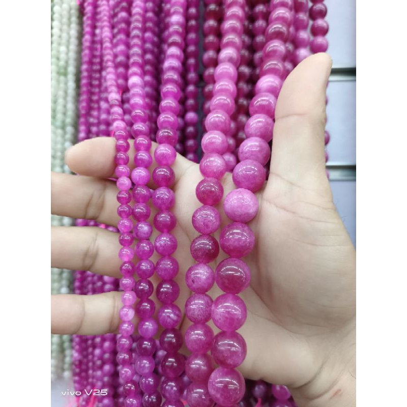 Dark Pink tourmaline Angelite Stone natural stone. | Shopee Philippines